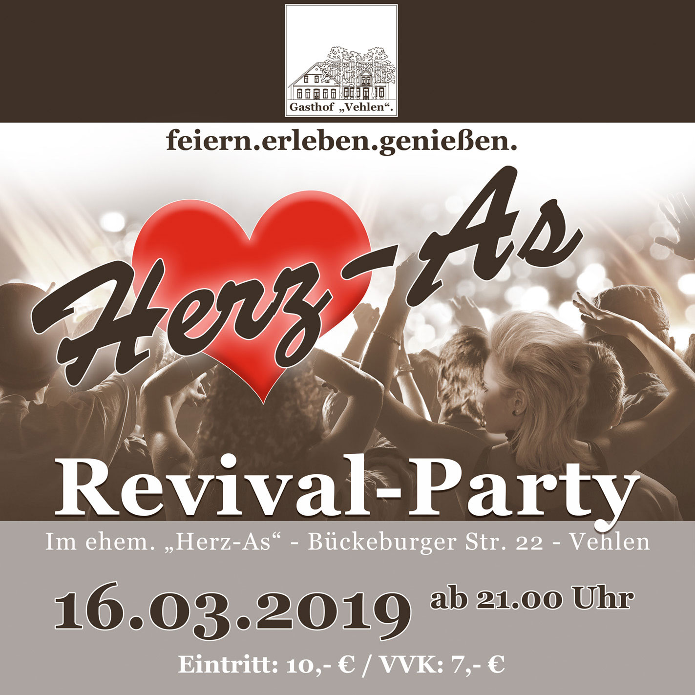 Die Herz-As-Revival-Party 03/2019 - Gasthof „Vehlen“. – Gasthof „Vehlen“.